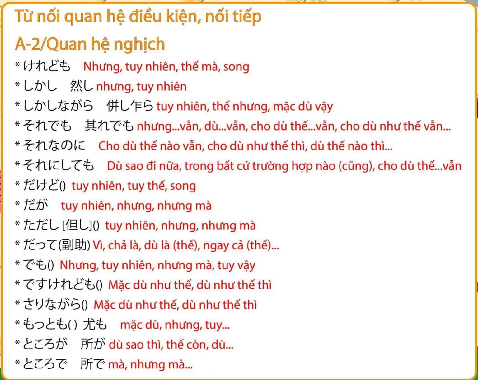 Từ nối liên từ quan trọng trong đọc hiểu tiếng Nhật N2